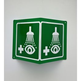 Oogdouche pictogram op wandbeugel